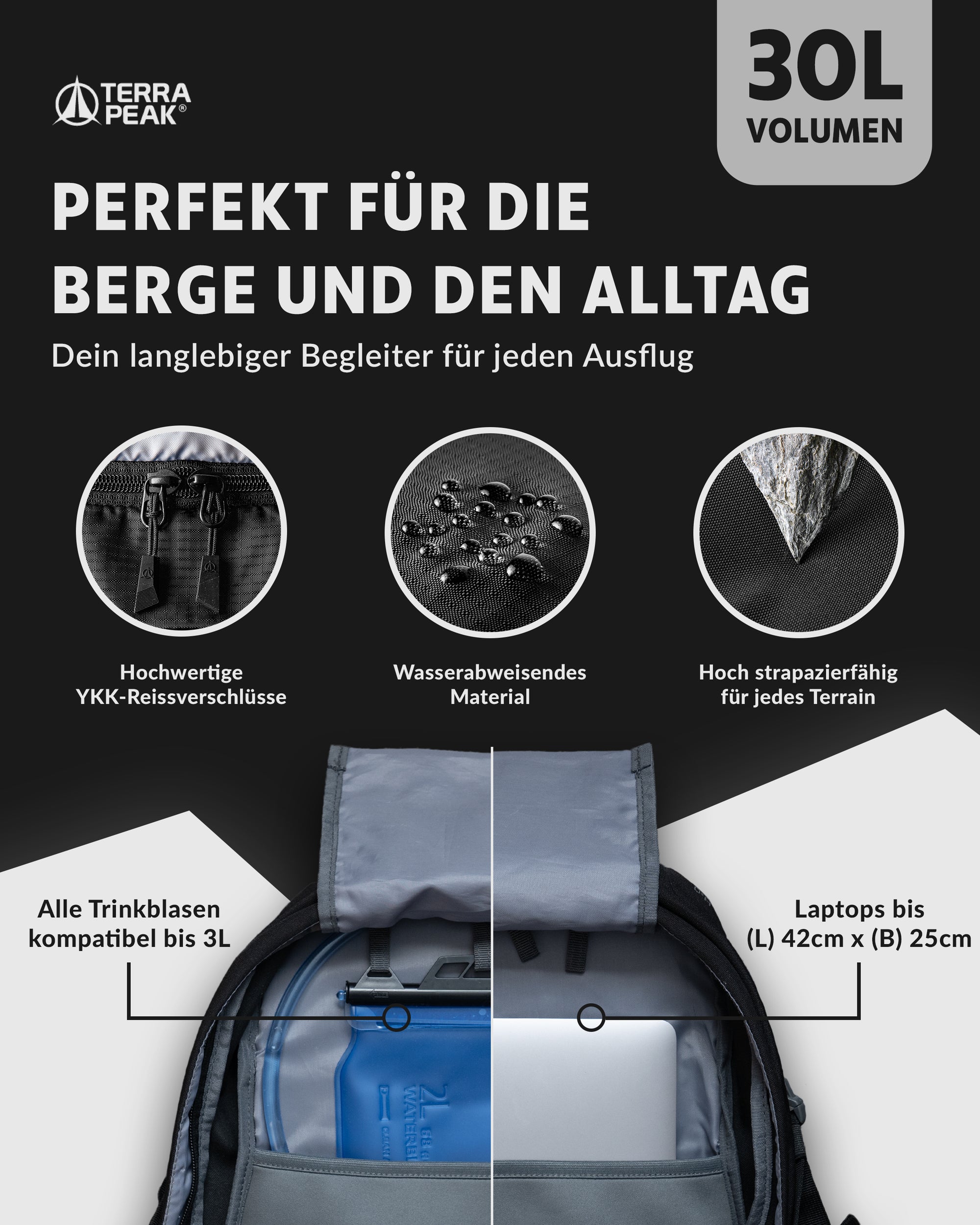 Wanderrucksack 30 Liter | Flex 30 | TERRAPEAK.DE